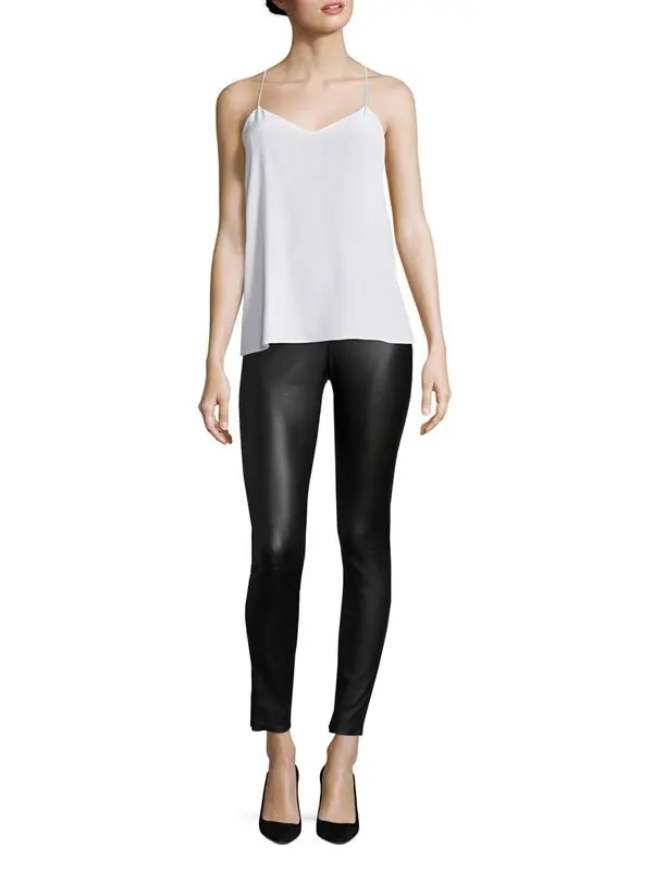 Alice + Olivia Front-zip Leather Leggings