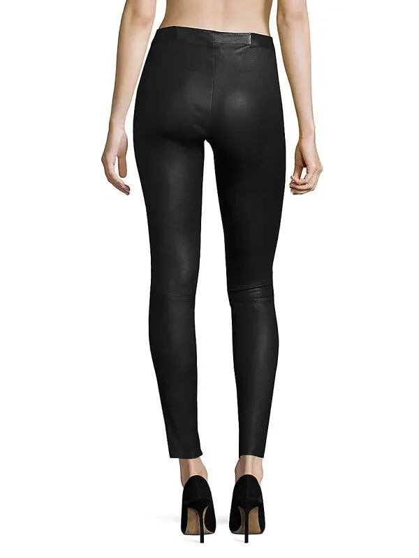 Alice + Olivia Front-zip Leather Leggings
