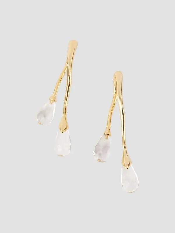 Alexis Bittar 14k -plated & Lucite Front-back Double-drop Earrings