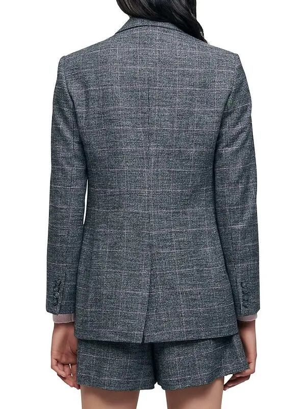 Maje Vincio Fitted Checked Blazer