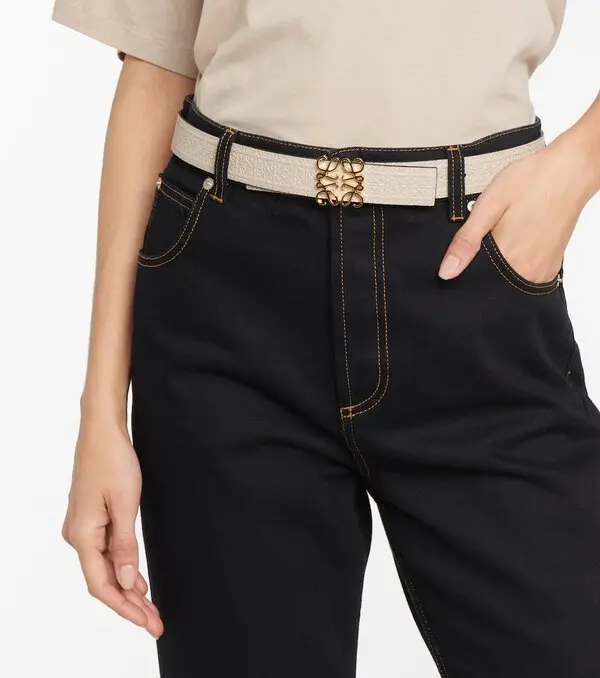 Loewe Repeat Anagram Embossed Leather Belt