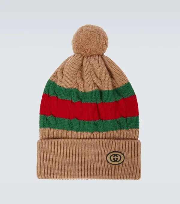 Gucci Web Stripe Wool Beanie