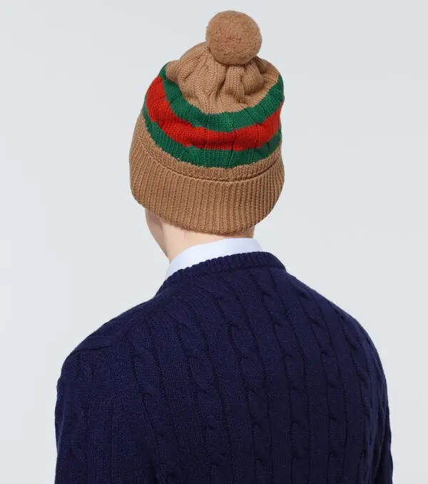 Gucci Web Stripe Wool Beanie
