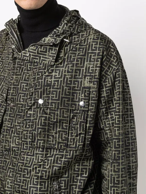 Balmain Repeat-logo Parka