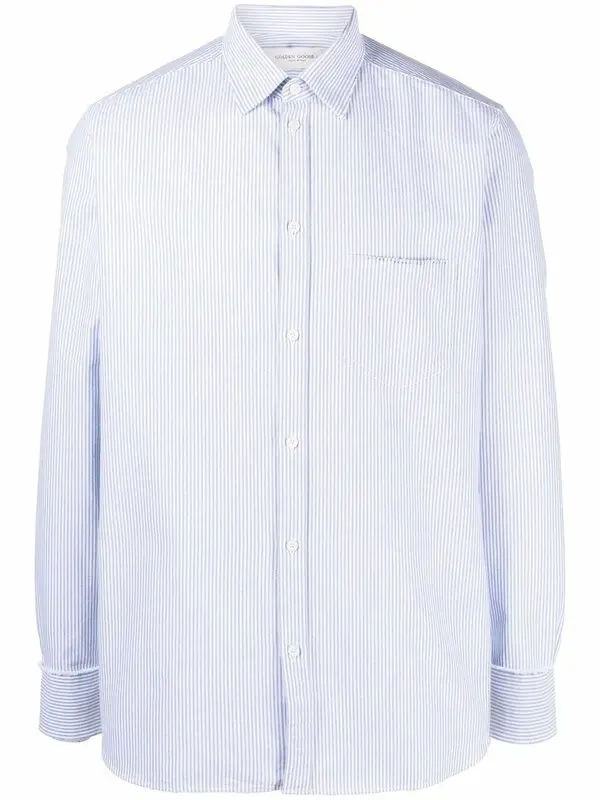 GOLDEN GOOSE Striped Shirt - Blue