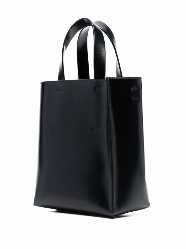 Marni Mini Museo Leather Tote - Black