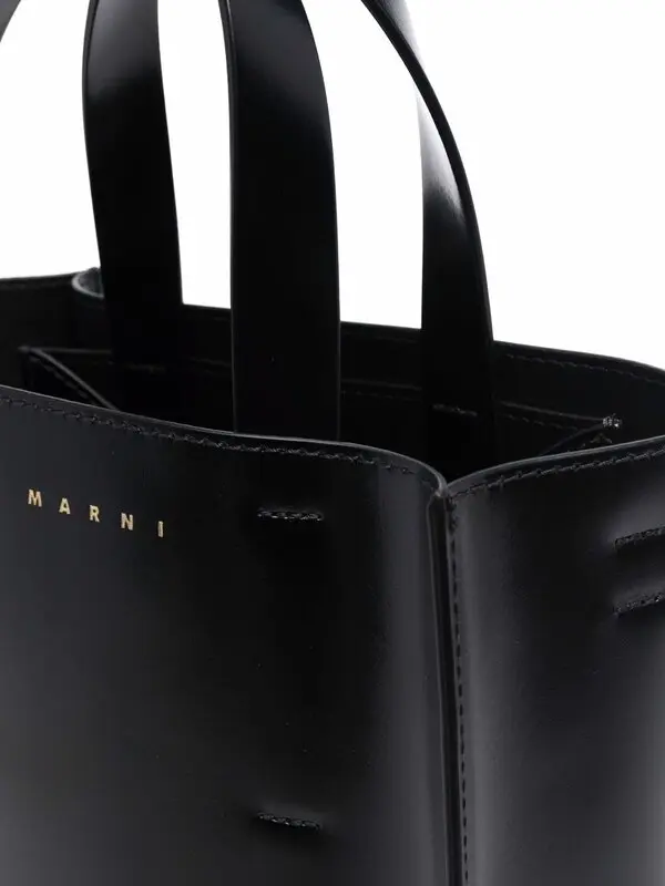 Marni Mini Museo Leather Tote - Black