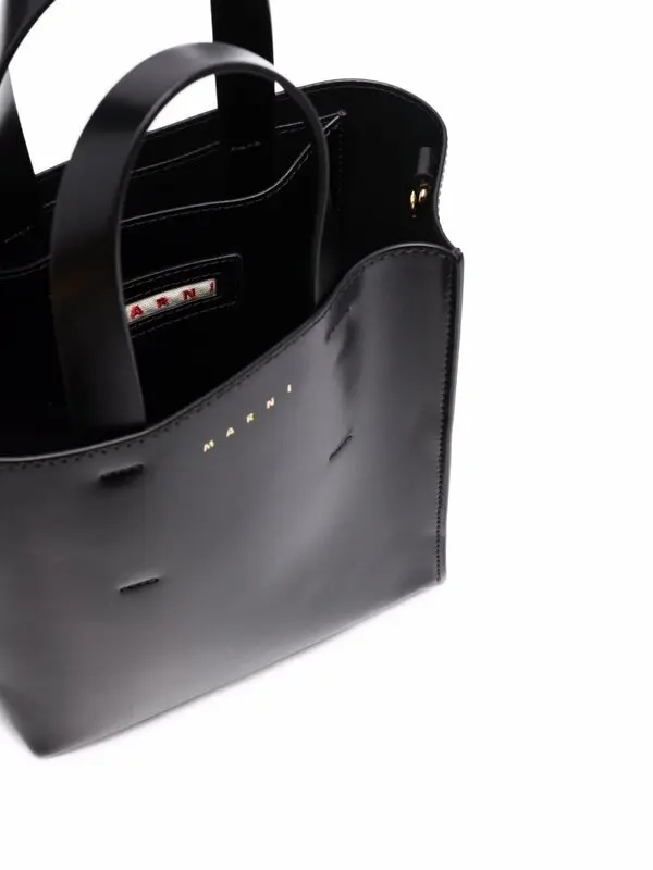 Marni Mini Museo Leather Tote - Black
