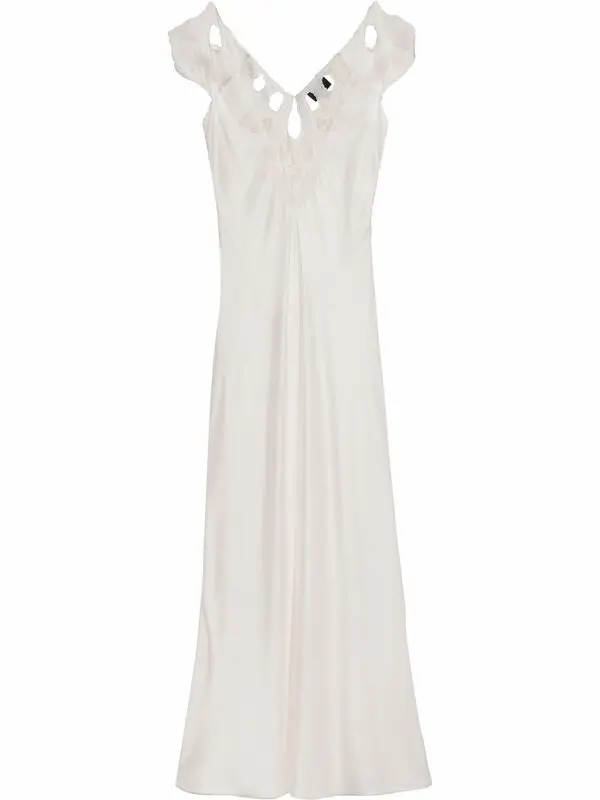 high neck midi dress white Ribbed Knit Mock Neck Midi Dress White / S