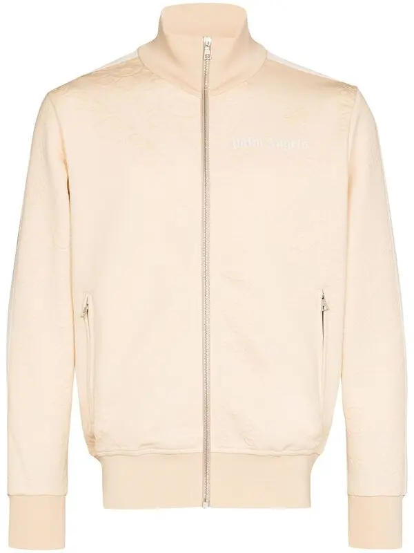 Palm Angels Bandana-Print Zip-Up Track Jacket In Neutrals - 50