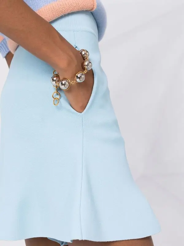Stella McCartney Peplum-hem Crepe Shorts - Blue