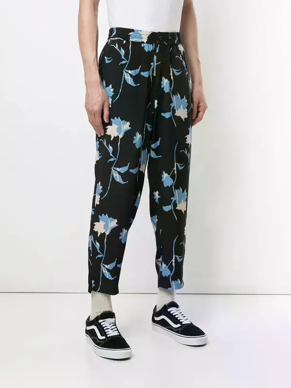 PORTS V Floral Print Cropped Trousers