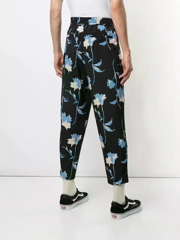 PORTS V Floral Print Cropped Trousers