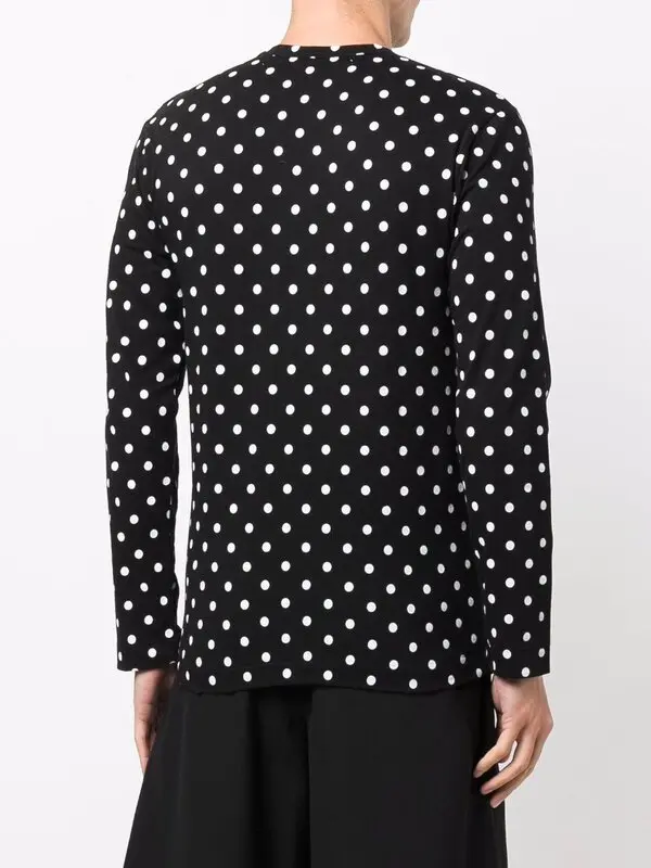 Comme Des Garçons Polka Dot-print Long-sleeved T-shirt