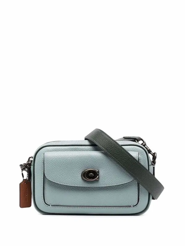 Coach Willow Leather Camera Crossbody Bag Blue Editorialist