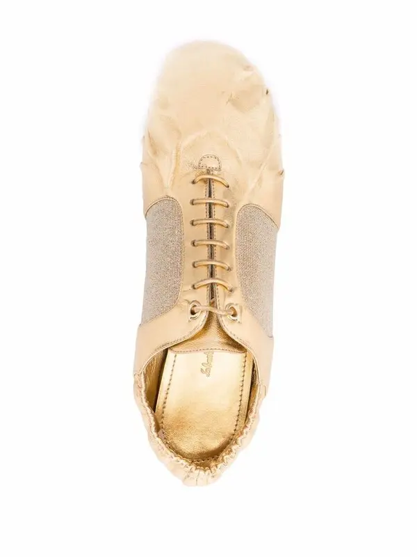 FERRAGAMO High-shine Leather Ballerina Shoes