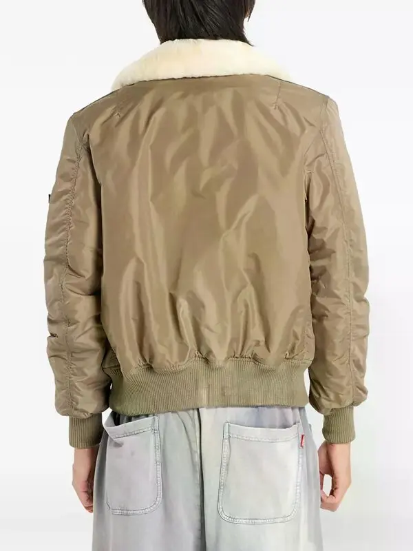 Alpha Industries Shearling-collar Bomber Jacket - Green