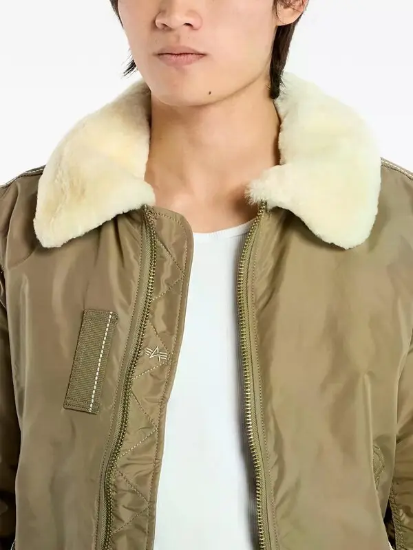 Alpha Industries Shearling-collar Bomber Jacket - Green