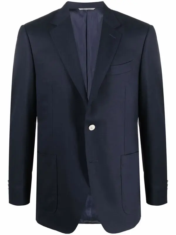 Canali Single-breasted Wool Blazer - Blue