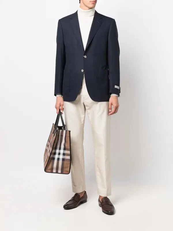 Canali Single-breasted Wool Blazer - Blue