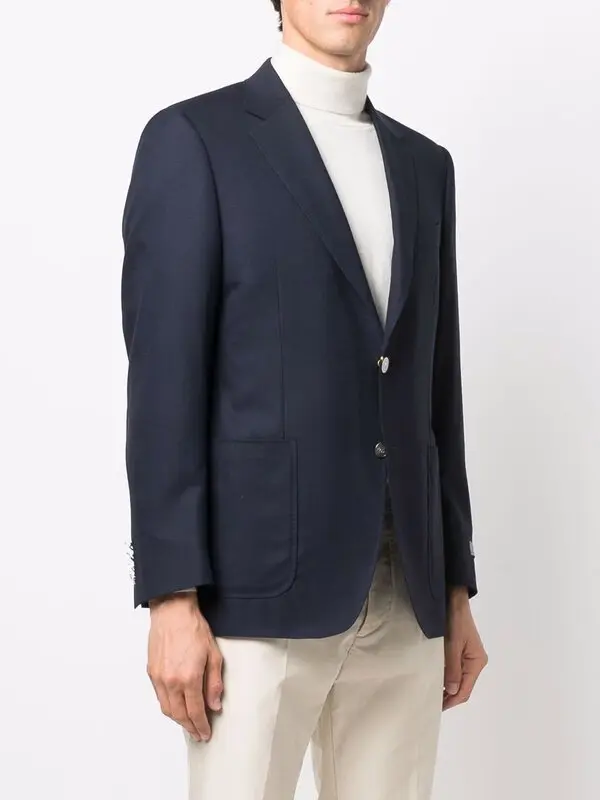 Canali Single-breasted Wool Blazer - Blue