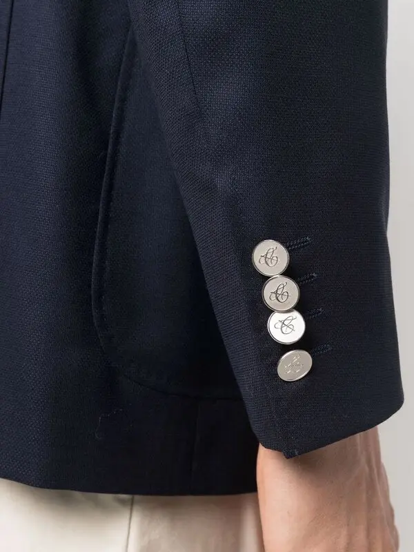 Canali Single-breasted Wool Blazer - Blue