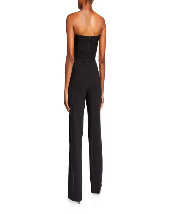 Black Halo Lena Strapless Tuxedo Jumpsuit