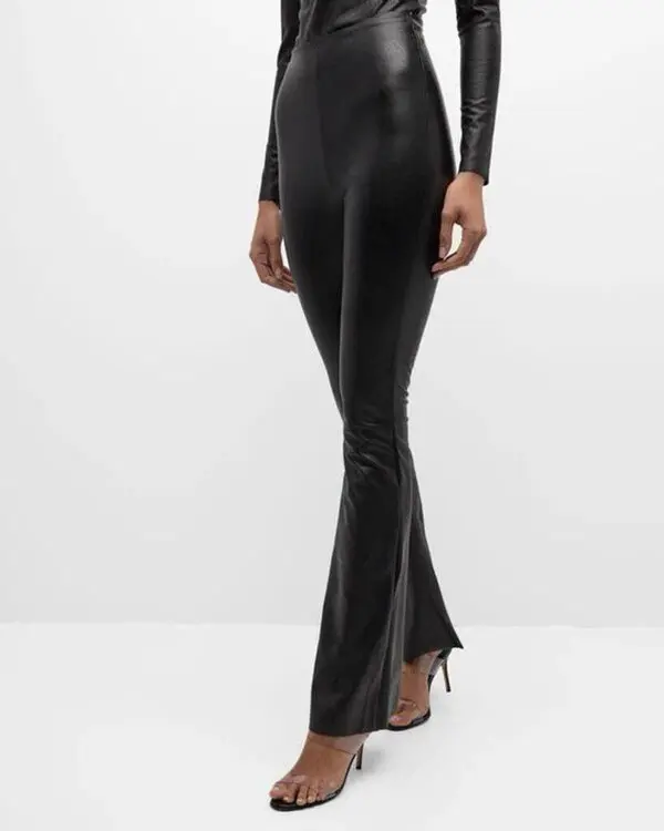 Commando Faux-leather Flared Leggings