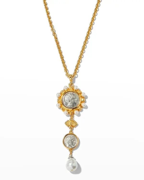BEN-AMUN Roman Pearly Drop Necklace - Multi