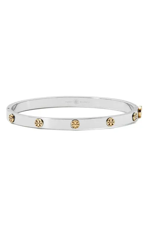 Tory Burch Thin Icon Hinge Bracelet - Tory Silver/tory Gold