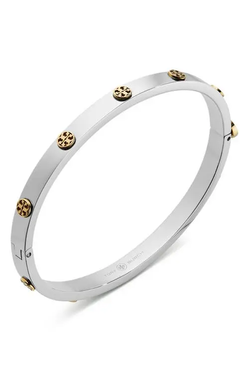 Tory Burch Thin Icon Hinge Bracelet - Tory Silver/tory Gold