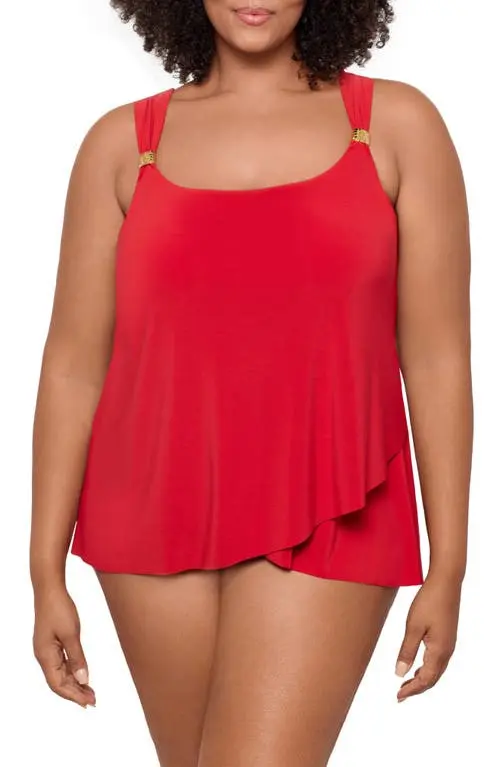 Miraclesuit Dazzle Tankini Top - Cayenne Red