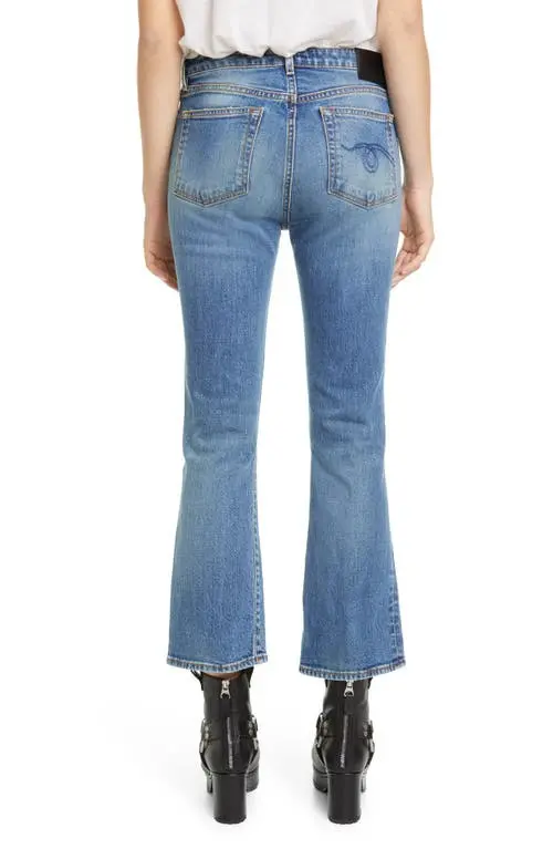R13 High-waist Kick Fit Crop Jeans - Jasper Stretch