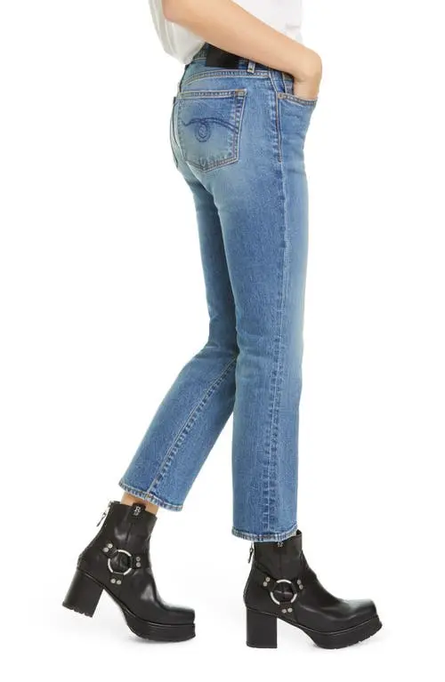 R13 High-waist Kick Fit Crop Jeans - Jasper Stretch