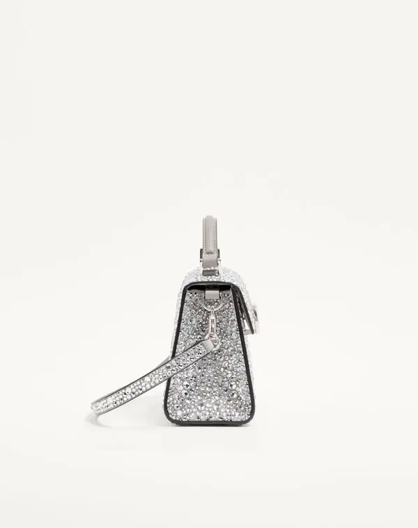 Valentino Garavani V Sling Mini Handbag With Sparkling Embroidery - Crystal