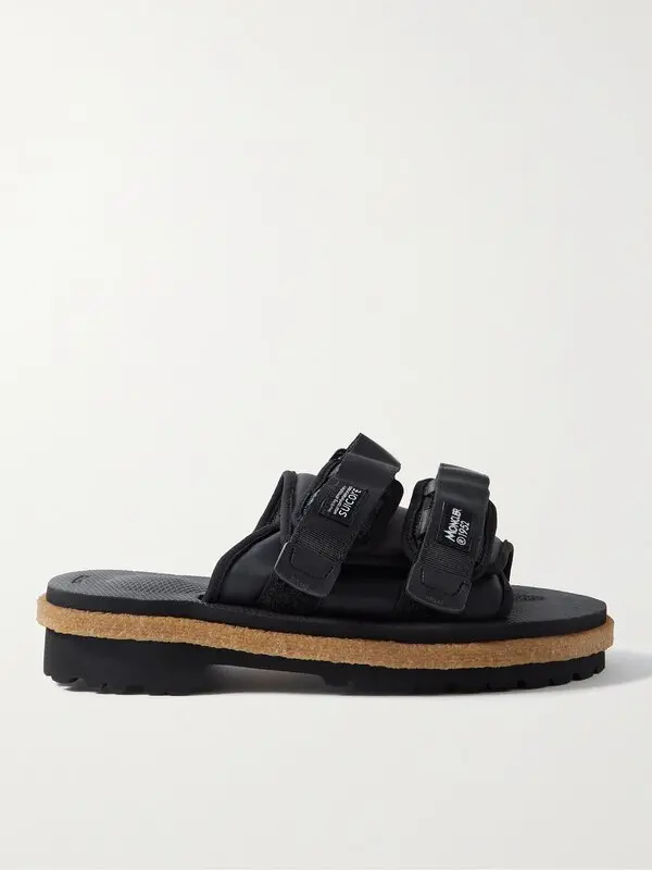 Moncler Suicoke 1952 Moto Slides - Black
