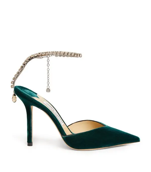 JIMMY CHOO Saeda 100 Velvet Pumps