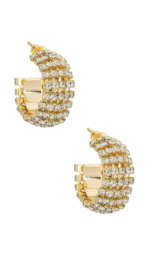 PETIT MOMENTS Glitter Hoop Earrings - Gold