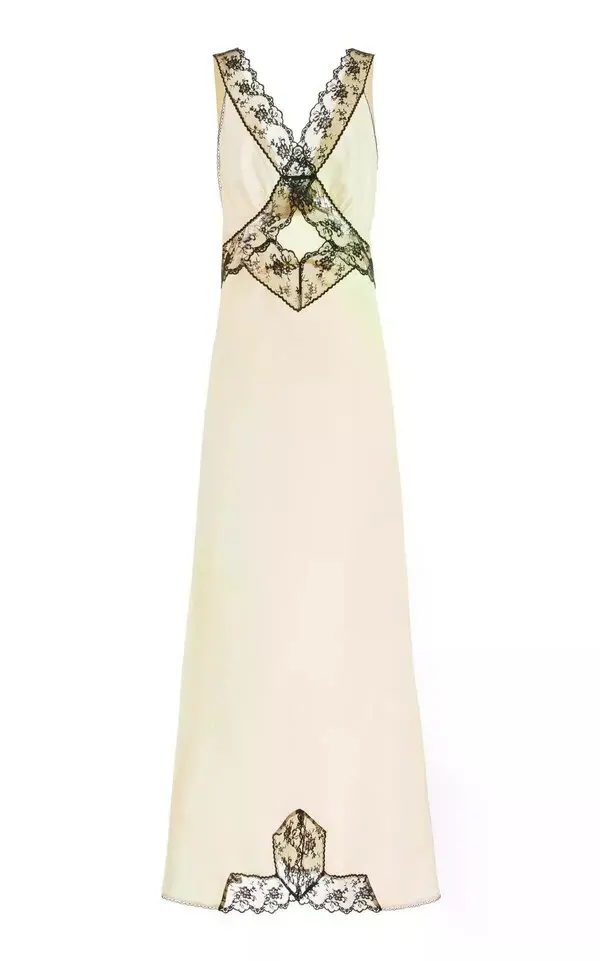 Sir The Label Willa' Lace-trimmed Cutout Silk Maxi Dress - Ivory