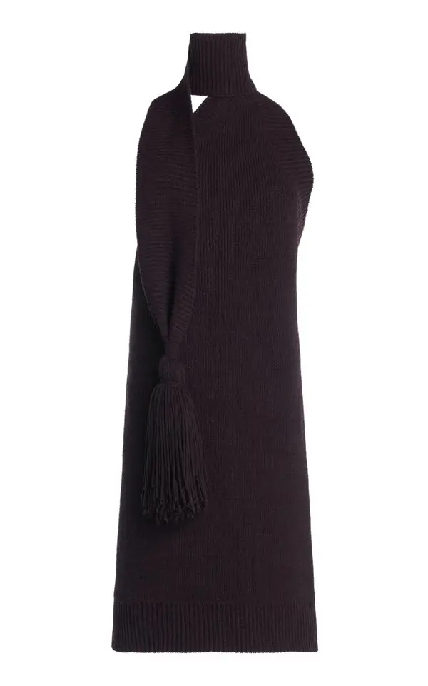 Bottega Veneta Tasseled Wool-knit Mini Dress - Brown