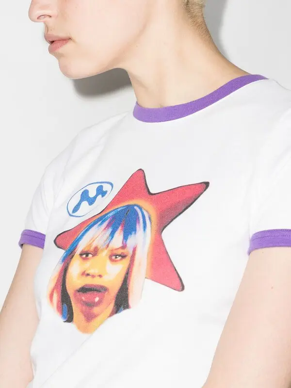 Mowalola Mowa Graphic-Print T-Hirt In White - 40% Off | Editorialist