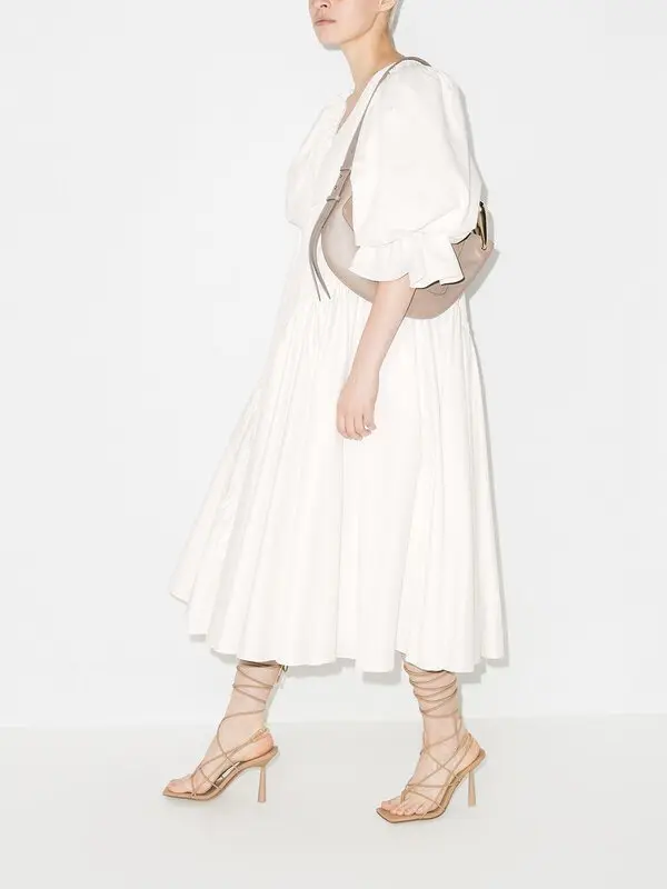 casabianca braided asymmetric puff sleeve midi dress AJE Casabianca Braided Asymmetric Puff Sleeve Mini Dress In Color Bon Bon Pink Size 8