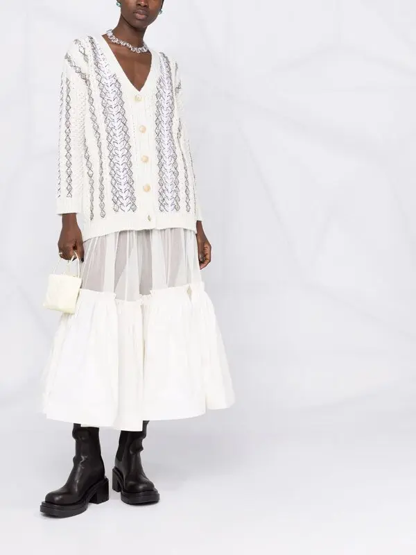 Valentino Garavani Sequin-embellished Knitted Cardigan