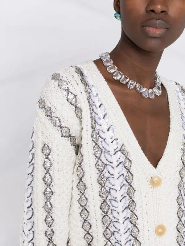 Valentino Garavani Sequin-embellished Knitted Cardigan