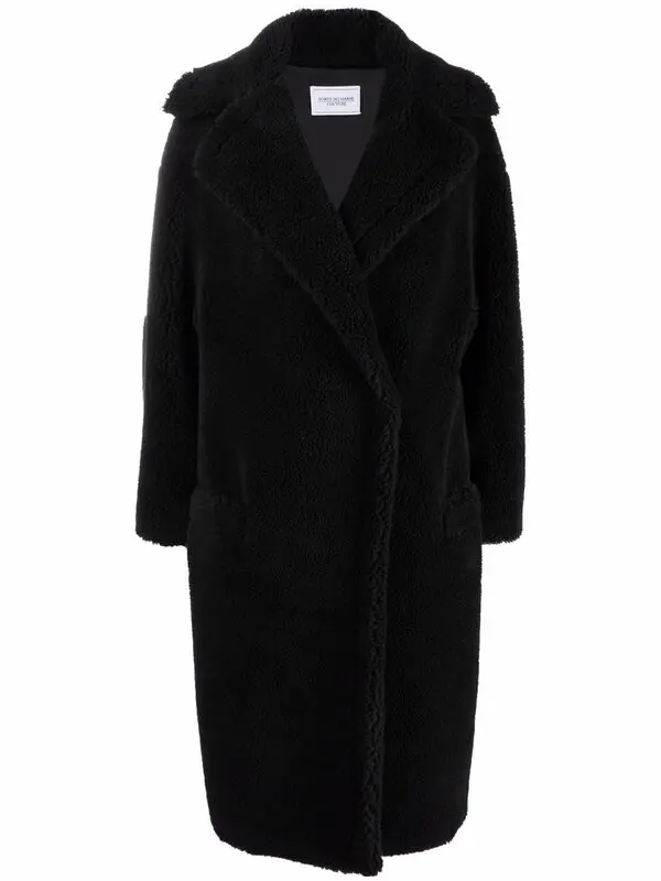Forte Dei Marmi Couture Logo-Print Teddy Coat - Black