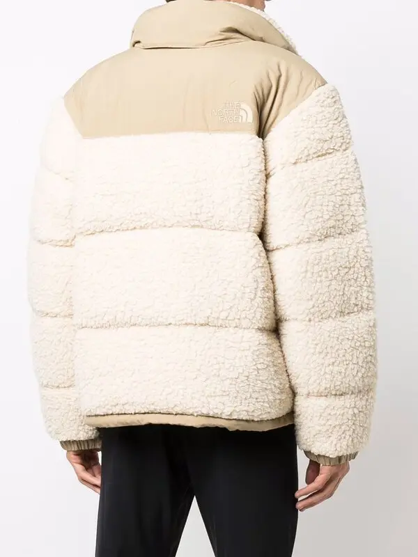 The North Face Sherpa Nuptse High-Neck Puffer Jacket - Neutrals