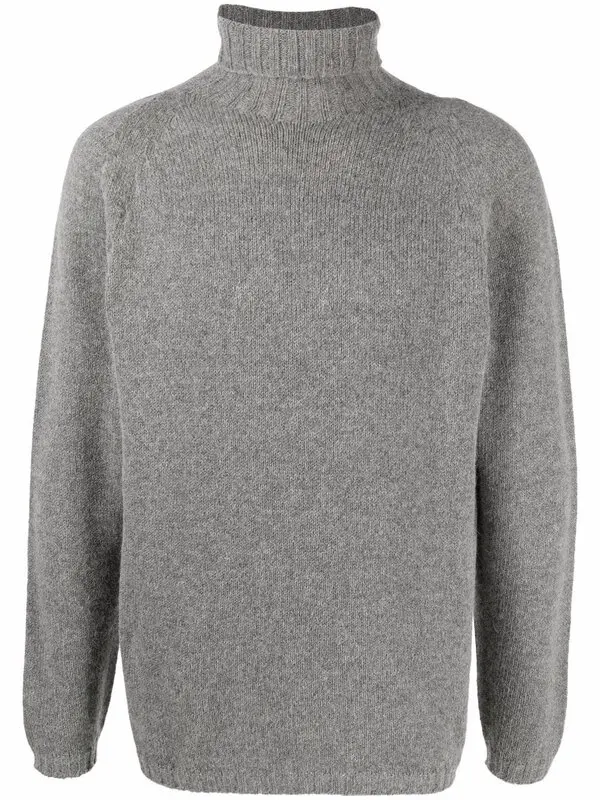 LARDINI Roll-neck Wool-blend Jumper - Grey