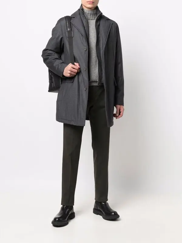 LARDINI Roll-neck Wool-blend Jumper - Grey