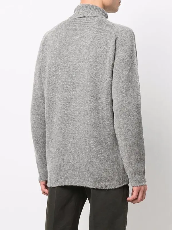 LARDINI Roll-neck Wool-blend Jumper - Grey