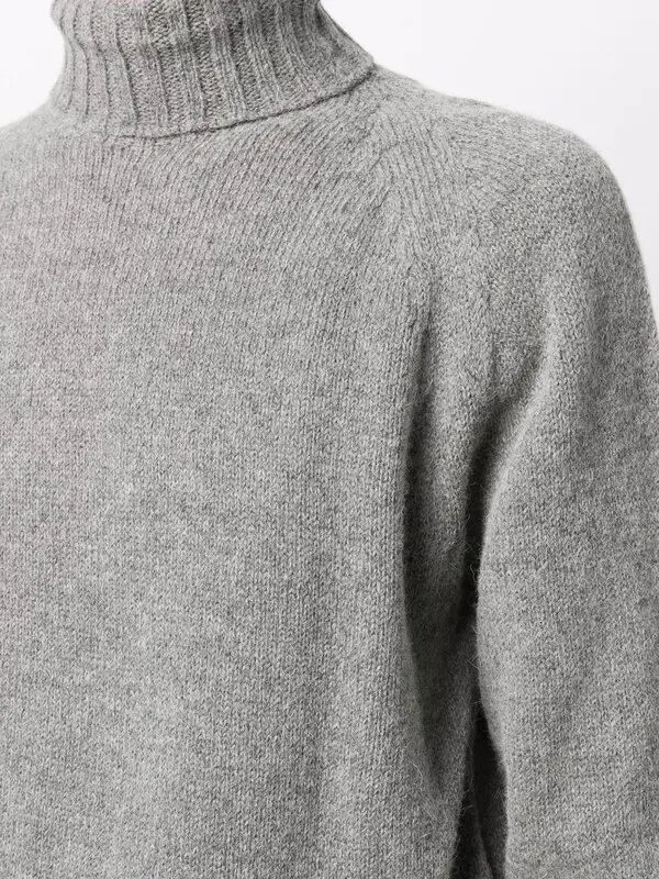 LARDINI Roll-neck Wool-blend Jumper - Grey